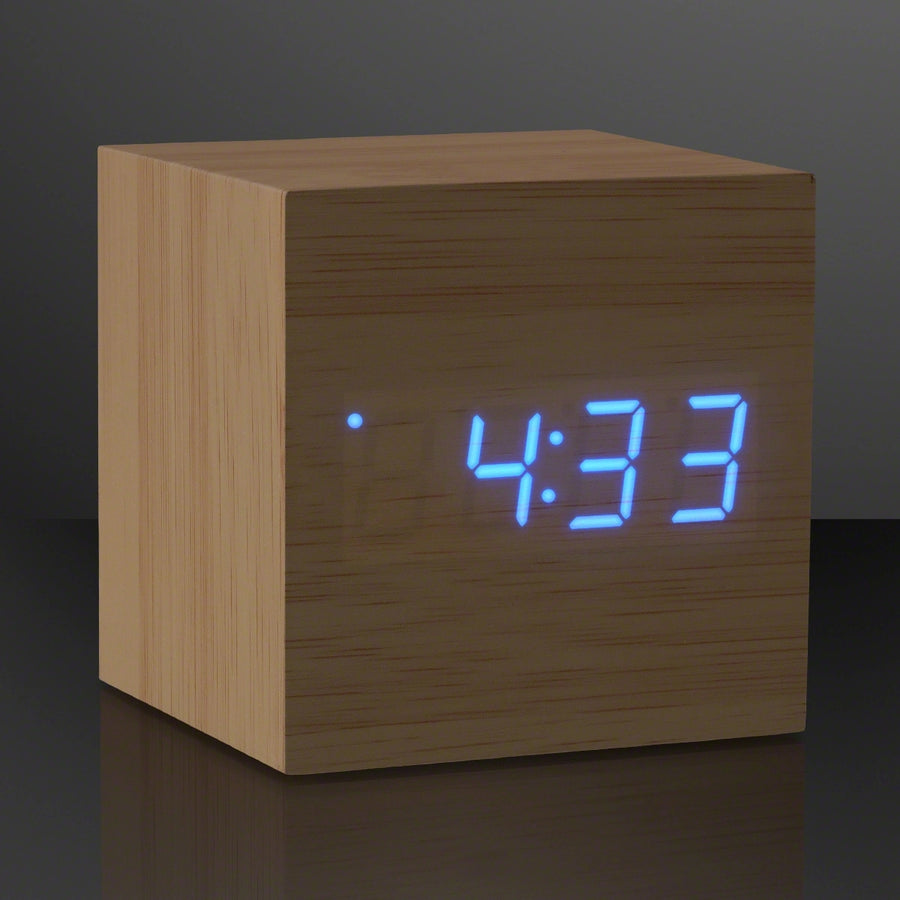 Blue LED Cube Alarm Clock With USB – RushKing